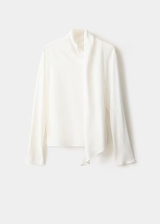 Mango Blouse &agrave; col nou&eacute; &eacute;cru - Femme - S - MANGO