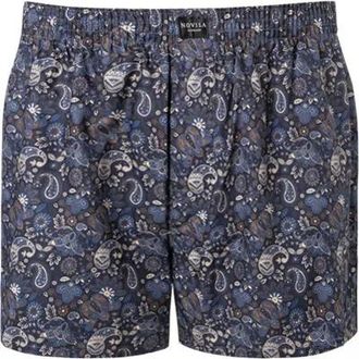 Novila Herren Boxershorts blau Baumwolle gemustert
