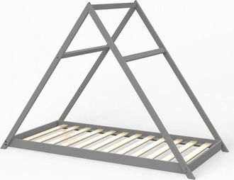 Weber Industries Le Quai Des Affaires - Lit cabane apache 90x190 + 1 sommier / Gris/ 208x100x148