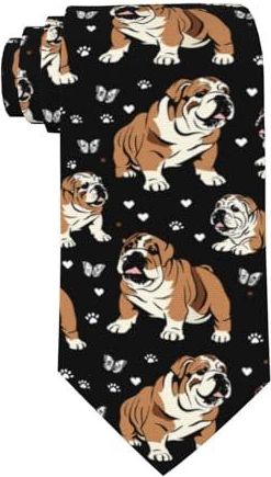 Generic Bouledogue Joueur Cravate Décontractée Cravate Homme Polyvalente Cravates Hommes Pour Bureau Mariage Adultes