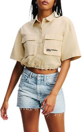 Karl Lagerfeld Karl Lagerfeld Jeans, Femme, Chemise Utility Boxy, Coupe Boxy, Frêne De Bois, L