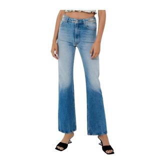 Paco Rabanne High-Waist Jeans mit Metallverzierungen - - Jeans - Damen - Blau - M