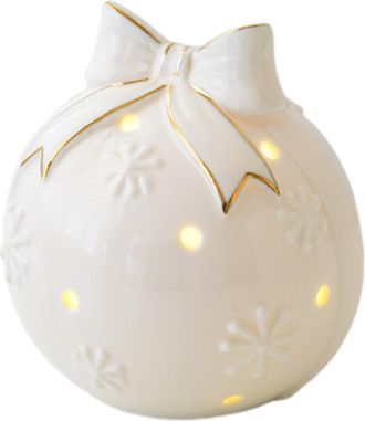 Generic Weihnachtsdekoration aus Keramik - Winterfigur beleuchtet f&uuml;r den Tisch, Weihnachtsfigur mit abnehmbaren leuchtenden Verzierungen H&ouml;hle Statue Moderne