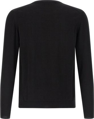 Zanone Cotton Crewneck Sweater - Black