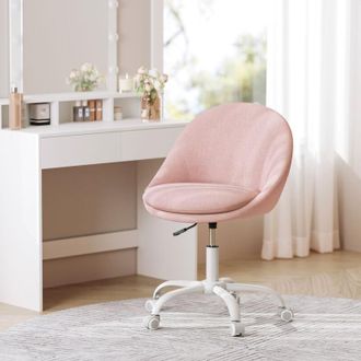 Songmics Songmics - Chaise de Bureau, Fauteuil Pivotant en Tissu Coton-lin, Si&egrave;ge Confort, Rembourrage en Mousse, R&eacute;glable en Hauteur, pour Bureau, Chambre