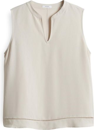 OPUS Damen Blusentop | Blusentop FARIBICA Regular mit filigraner Lochspitze Natural Glaze, 40