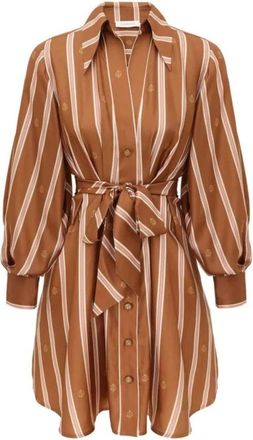 Zimmermann Femme, Robes, Brun, Taille: 40 FR Emblem Tuck Mini Dress