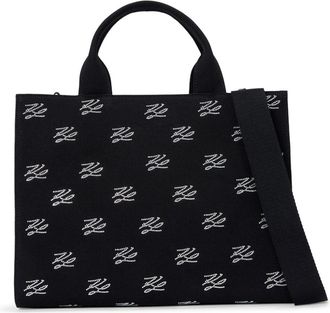 Karl Lagerfeld Mittelgro&szlig;e Tote Bag mit Strass - Schwarz