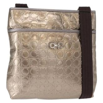 Ferragamo Sac bandouli&egrave;re en toile enduite Pre-owned - Femme - Pre-owned - Jaune - Taille: ONE Size