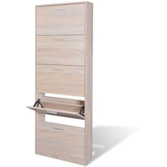 vidaXL Schuhschrank mit 5 Schuhkippern Holz Eichen-Optik vidaXL