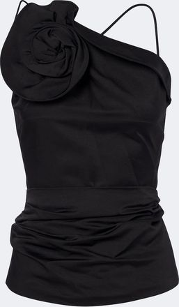 Magda Butrym Top en coton et soie &agrave; appliqu&eacute;