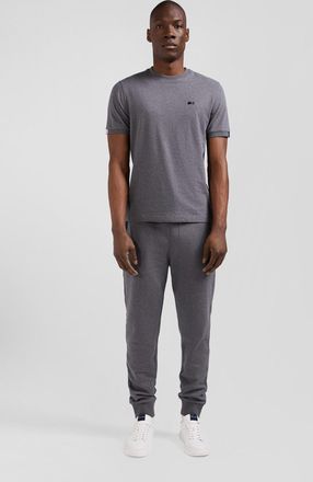 Eden Park T-shirt Manches Courtes En Coton Gris Coupe Regular Broderie Embl&egrave;me