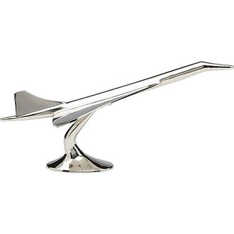 Kare Design Objet de décoration design Concord argenté Accessoire dintérieur Avion en aluminium nickelé 28 x 60 x 26 cm (H x l x P)