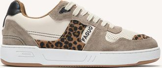 Faguo Baskets l&eacute;opard et &eacute;cru cuir - CEIBA