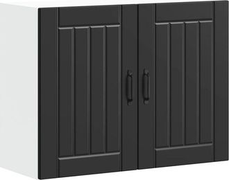 vidaXL Vidaxl - Armoire murale de cuisine Lucca noir bois ding&eacute;nierie