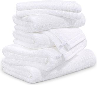 M&ouml;ve Handtuchset New Classic 8-TLG Handt&uuml;cher - 2X 20x15 cm + 2X 30x50 cm + 2X 50x100 cm + 2X 67x140 cm, 100% Baumwolle, Snow