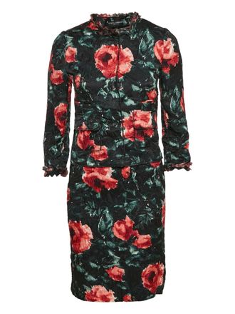 Dolce & Gabbana robe en soie à fleurs (2024) - Noir
