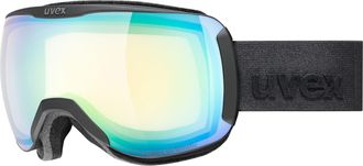 Uvex downhill 2100 V - stylische, selbstt&ouml;nende Skibrille mit Anti-Fog-Beschichtung f&uuml;r Damen und Herren - black matt/green-clear - one size