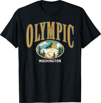 Trendy Apparel Olympic Washington Eagle Soaring Above Forest T-Shirt
