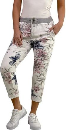 Mississhop Pantalon de jogging en coton pour femme Motif floral, Modèle 12, taille unique