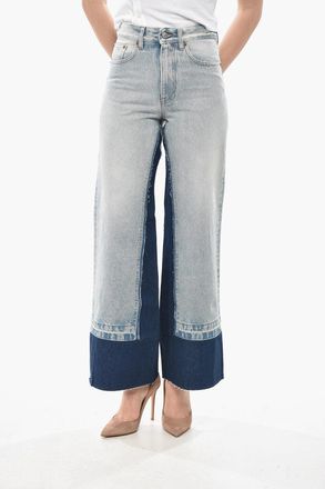 Maison Margiela MM6 Bicolor-Jeans mit 29cm rohem Saum Maison Margiela