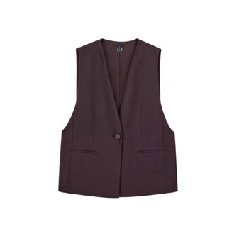 A|X Armani Exchange Crossover Crepe Gilet - - Suits - Damen - Braun - S