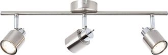Brilliant Lampe Andres Spotrohr 3flg nickel/chrom | 3x PAR51, GU10, 10W, geeignet für Reflektorlampen (nicht enthalten) | Köpfe schwenkbar