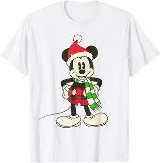Disney Vintage Mickey Mouse in Santa Hat T-Shirt T-Shirt