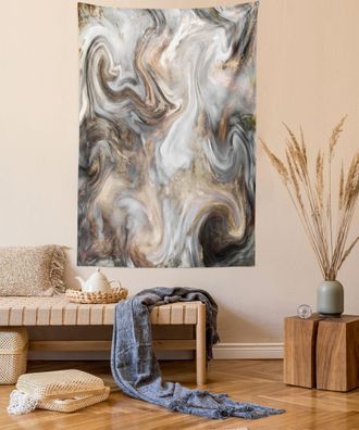 Abakuhaus Marmor drucken Wandteppich, Retro-Stil Pinsel Farben in Marmorierung Textur Aquarell Kunst, aus Weiches Mikrofaser Stoff Wand Dekoration Für Schlafzim