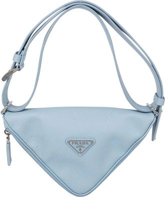 Prada Crossbody Bags - Prada Blue Saffiano Leather Triangle 3 in 1 Crossb - Gr. unisize - in Blau - f&uuml;r Damen