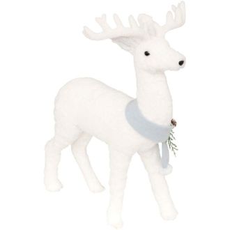 Fééric Lights & Christmas Déco de Noël Renne Blanc avec écharpe bleue L 62 cm - Feeric Christmas