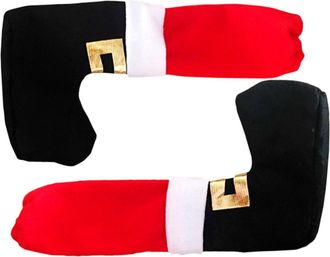 PartyKindom Weihnachtsmann Tischfußabdeckungen 2 Stück Stoff Bodenschoner Stuhlfußschützer Für Stühle Zu Hause Weihnachtsdeko Zur Kalten Jahreszeit