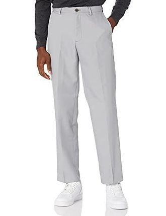 Amazon Essentials Pantalon de Costume à Taille Extensible Coupe Classique sans Pinces Homme, Gris Clair, 32W / 32L