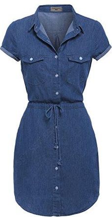 SS7 Neuf Bleu Denim Robe Chemise Tailles 8-14 - Jean Bleu, 36