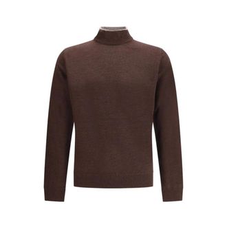 Cruna Homme, Pulls, Brun, Taille: L Pull à Col Roulé Côtelé
