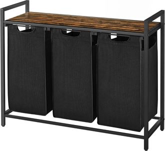 Hoppa W&auml;schekorb - 3 x 10 Gallonen W&auml;schesortierer mit Ablage