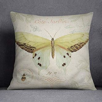 Bonamaison Le Jardin du Lin Kissenhüllen, Cotton, Mehrfarbig, 45x45