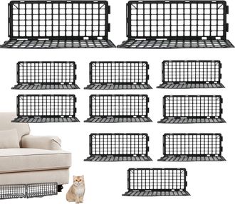 Generic Unter dem Bett Stopper - PP Schwarzweiß, Sofa -Blocker, unsichtbarer Bodenschild, Anti -Slide -Möbelbarriere | 12 Pack -Objektschutz für Pet Room Home