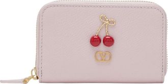 Valentino Garavani Femme, Accessoires, Rose, Taille: ONE Size Cherryfic Mini Portefeuille Zipp&eacute;