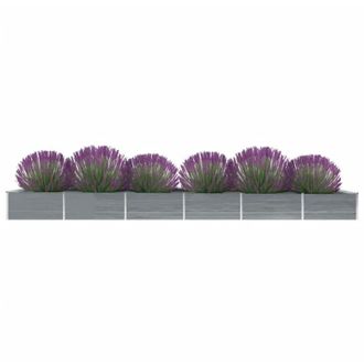 vidaXL Vidaxl - Lit sur&eacute;lev&eacute; de jardin en acier galvanis&eacute; 600x80x45 cm - Conception robuste et r&eacute;sistante aux intemp&eacute;ries - Fond ouvert pour drainage optimal
