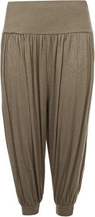 WearAll Pantacourt Harem Flottant Simple - Pantalons - Femmes - Moka - 52-54