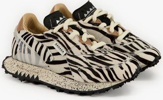 RUN OF Baskets en cuir m&eacute;lang&eacute;