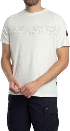 Napapijri Herren Entspanntes Ambra T-Shirt, White Heron, XL