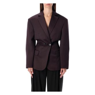 Magda Butrym Burgunder Taillierter Blazer mit Spitzrevers - - Jackets - Damen - Braun - S