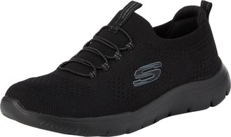 Skechers Summits Top Player Damen Sneaker, Black Mesh Trim, 37.5 EU