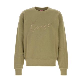 Kenzo Signature Embroidered Sweatshirt - - Sweatshirts & Hoodies - Herren - Gr&uuml;n - L
