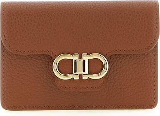 Ferragamo Femme, Accessoires, Brun, Taille: ONE Size Porte-cl&eacute;s en cuir de veau martel&eacute;