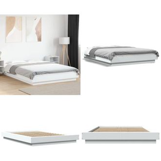 vidaXL Bettgestell Wei&szlig; 140x190 cm Holzwerkstoff - Holzbettfassungen - Doppelbett Gestell - Bettrahmen Wei&szlig; - Bettgestell 140x190 - Modernes Bett - Home &