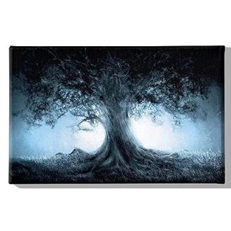 Homemania HM20KNV45x70-233 Bild Baum Landschaft Wohnzimmer Schlafzimmer Mehrfarbig Polyester Holz 45 x 3 x 70 cm