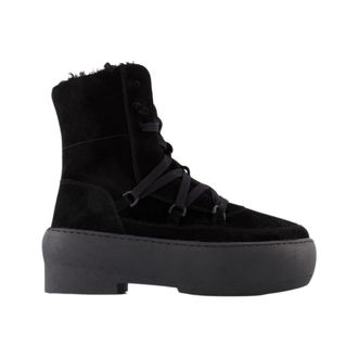 Gia Borghini Klobige Sohle-Schn&uuml;rstiefel in schwarzem Leder - - Shoes - Damen - Schwarzk - 39 EU